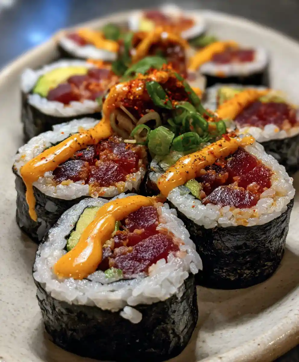 Spicy Tuna Roll Recipe Gochujang Mayo Stripe