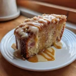 Rhubarb Cake With Ginger Orange Caramel Swirl And Butter Sauce